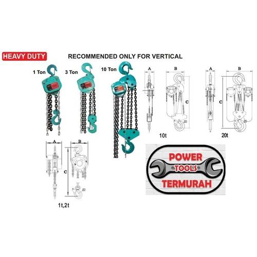 Jual Chain Block WIPRO 3T x 3M Takel Katrol Hoist Lift 3 Ton x 3 Meter ...