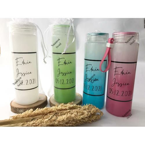 Jual Souvenir Botol Minum Kaca Rainbow Tumbler Warna Doff Sablon Kemas ...