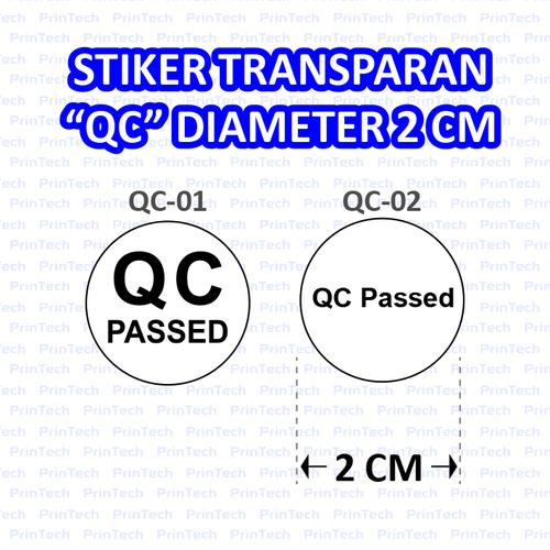 Jual Stiker Label Transparan / Stiker QC Passed 2 cm - QC-01 - Jakarta ...
