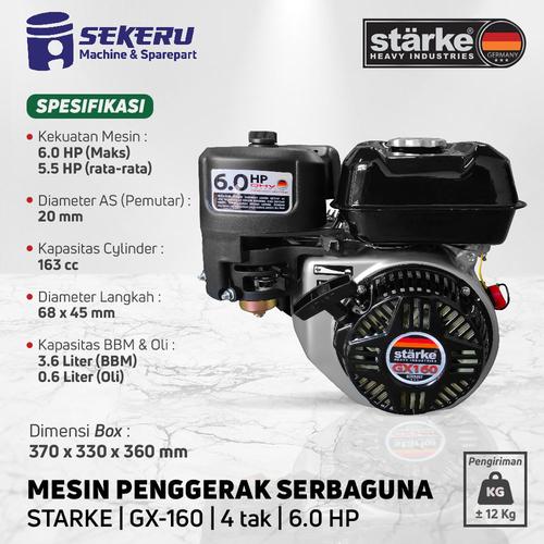 Jual MESIN PENGGERAK BENSIN SERBAGUNA ENGINE 4 TAK 6.0 HP STARKE GX160 - Kota Surabaya - CV ...