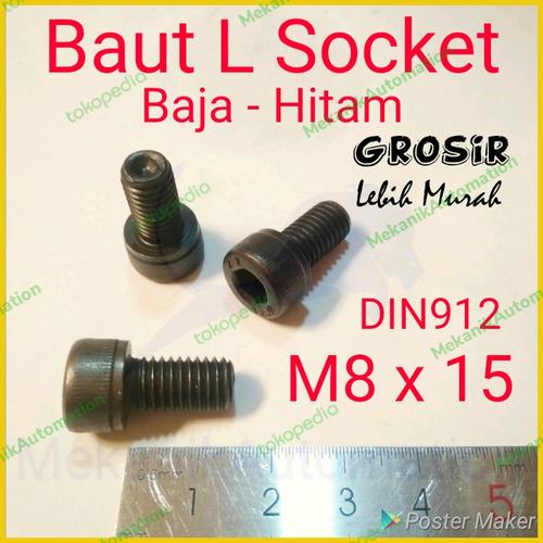 Jual Baut L M8 x 15 Baja - Hitam - Jakarta Timur - Mekanikautomation ...