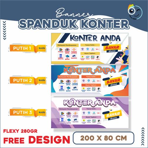 Jual Banner Spanduk Konter Pulsa / Spanduk konter murah / Variasi PUTIH ...