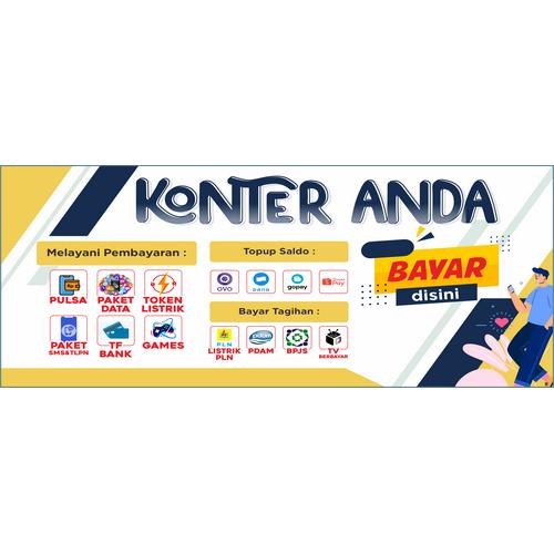 Jual Banner Spanduk Konter Pulsa / Spanduk konter murah / Variasi PUTIH ...