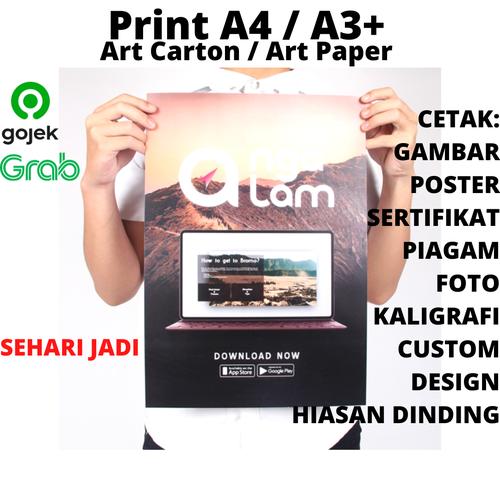 Jual Cetak / Print Poster Art Carton / Paper A4 A3 A3+ Custom Design ...