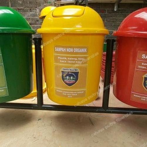 Jual tong sampah outdoor 3 pilah kapasitas 50 liter/ tempat sampah ...