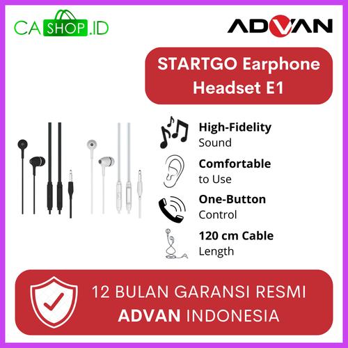 Jual Advan STARTGO Earphone E1 Wired Headset 3.5mm Handsfree with Mic ...