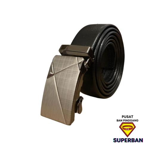 Jual IKAT PINGGANG PRIA MENS BELT ELEGAN UNTUK KERJA SILVER BUCKLE ...