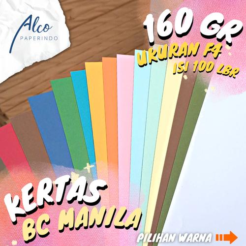 Jual Kertas BC Manila 160gr Putih & Warna isi 100 lembar - Putih - Kota ...