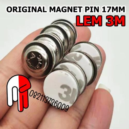 Jual Magnet Pin 17mm Bross Bulat Wing Lencana Biji Magnet 10mm Lem 3M ...