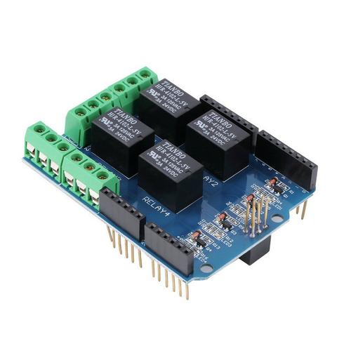 Jual Relay Shield 5v 4 Channel Expansion Board for Arduino Uno Mega ...