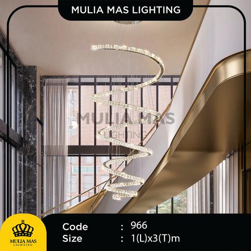 Jual Lampu Gantung Void/Tangga Kristal Minimalis Panjang 3 Meter Mewah ...