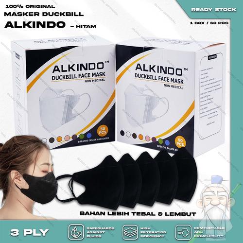 Promo Masker DUCKBILL ALKINDO 4PLY 50PCS Putih Hitam Surgical Mask MEDIS - DB ALKINDO HTM ...