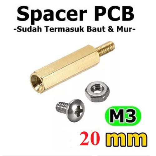 Jual Spacer besi kuningan METAL LOGAM Dudukan PCB M3 20mm 2 cm - Kota ...