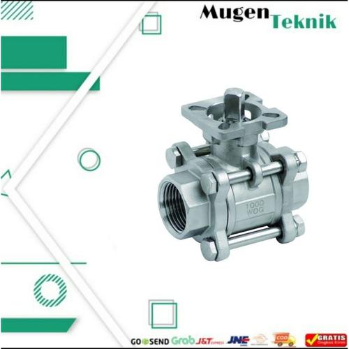 Jual STOP KRAN AIR BALL VALVE 3PC MOUNTING PAD STAINLESS ACTUATOR ISO ...