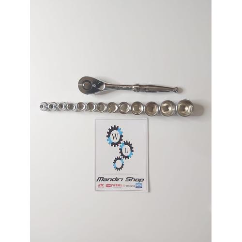 Jual PAKET KUNCI SHOCK SET+RATCHET KTC 13 PC KEMBANG 6 SQ 3/8 UKURAN 06 ...