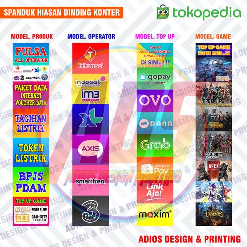 Jual Spanduk Banner Konter / Hiasan Dinding Konter / Spanduk Operator ...
