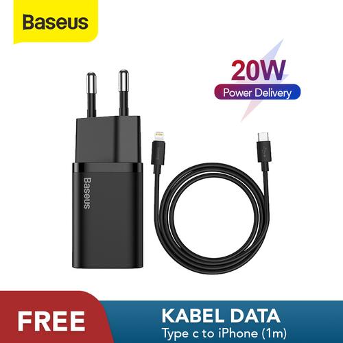 Jual BUNDLING KEPALA CHARGER TYPE C PD BASEUS QUICK CHARGER 20W IPHONE ...