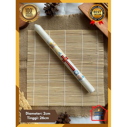 Jual Lilin Baptis Umat / Lilin Ibadat Pembaptisan Gereja / Tinggi 26cm ...