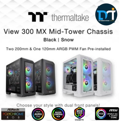 Promo Thermaltake View 300 MX - ARGB Tempered Glass Mid-Tower Gaming Case - Black Edition Cicil ...