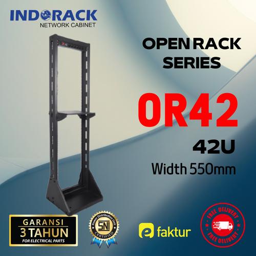 Jual Indorack Open Rack 42U Rack Server 19" OR42 Rak Server 19inch ...