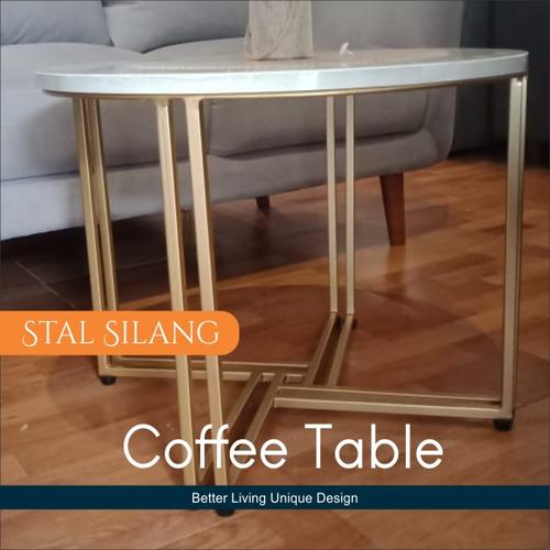 Jual Coffee Table / Meja Tamu / Meja Single / Meja Stal Silang - HPL ...