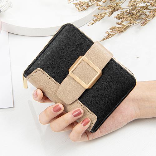 Jual DOMPET LIPAT WANITA IMPORT KOREA KULIT HITAM KREM SEINA WA419B5 ...