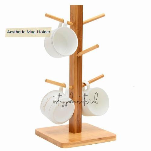 Jual Aesthetic Mug Holder Stand Rak Ranting Kayu Gantung Mug Gelas ...