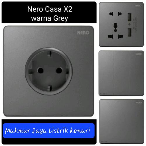 Jual Nero Saklar Stop Kontak CASA X2 Grey - Jakarta Pusat - Makmur Jaya ...