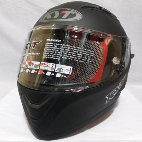 Jual Helm KYT Falcon FR Black Doff Matt Solid Flat Visor Fullface - XXL ...