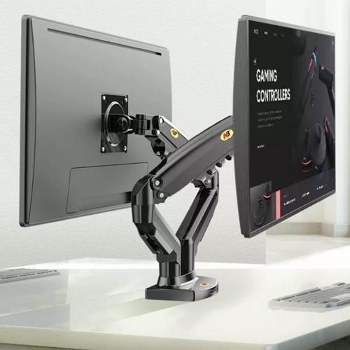 Jual bracket monitor meja dual tv LED lcd desktop stand dudukan berdiri ...
