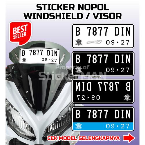 Jual STIKER NOPOL UNTUK WINDSHIELD / VISOR MOTOR - Standar Putih ...