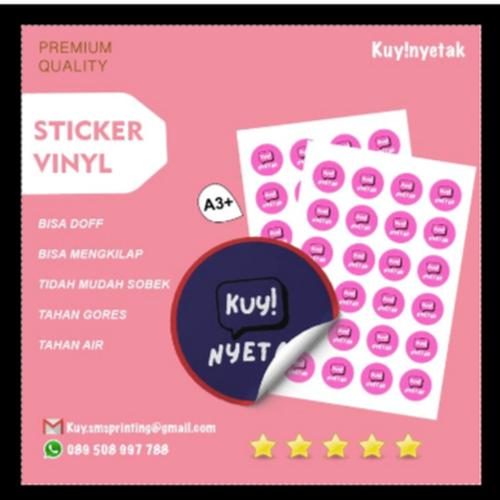 Jual Stiker Label Vynil/Transparan A3 cut - Stiker glossy, Design ...