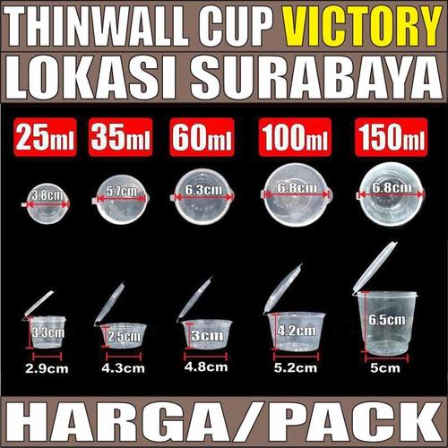Jual Cup Puding 25ml 35ml 60ml 100ml 150ml Plastik Thinwall Bulat Pack ...
