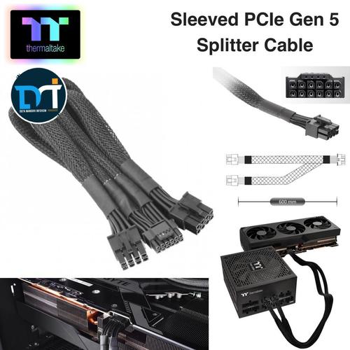 Jual Thermaltake Sleeved PCIe Gen 5 Splitter Cable For Thermaltake PSU ...