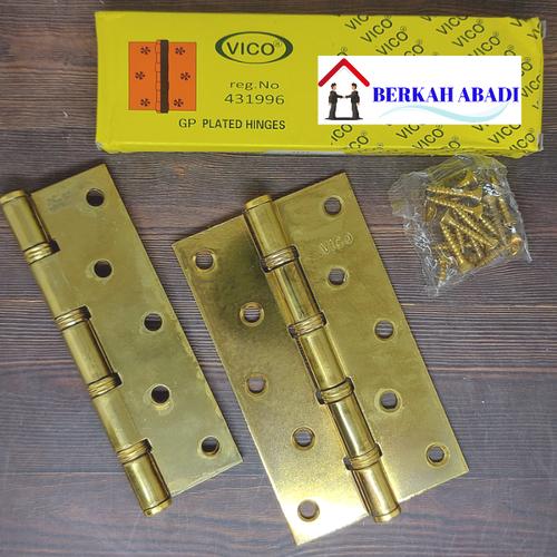 Jual Engsel Jendela Engsel Pintu Engsel Lemari Vico 5 inch Gold Kuning ...