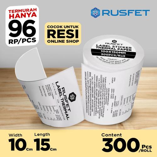 Jual Kertas Thermal Label Resi Thermal 100x150mm Label Barcode 300pcs ...