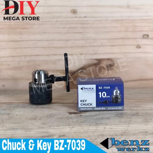 Jual Kepala mesin bor 10mm 3/8 x 24 UNF chuck + key by benz werkz BZ ...