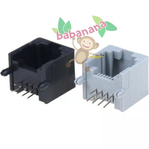Jual Konektor RJ45 Unshielded Female 8P8C PCB 8 Pin LAN Plastik plastic ...