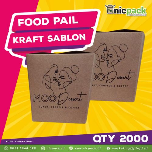 Promo Food Pail Kraft Custom Cetak 1 Warna Size M/L 2000 Pcs - M ...