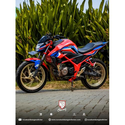 Jual Desain Motor Honda CB150 Tricolor Merah Custom Sticker full Body ...