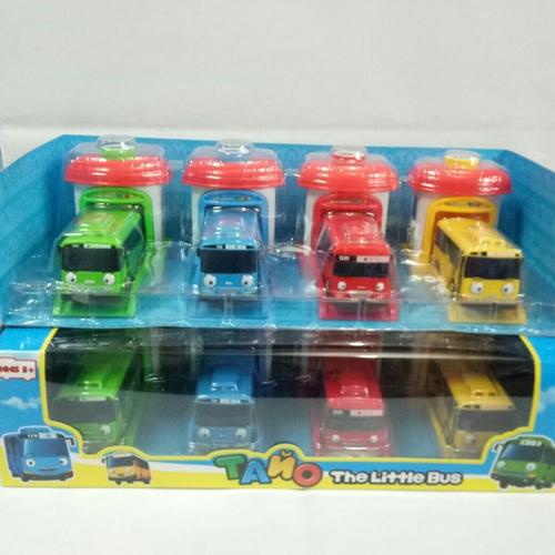 Jual mainan bus tayo /tayo garasi 4pc / tayo pelontar - isi 3 Karakter ...