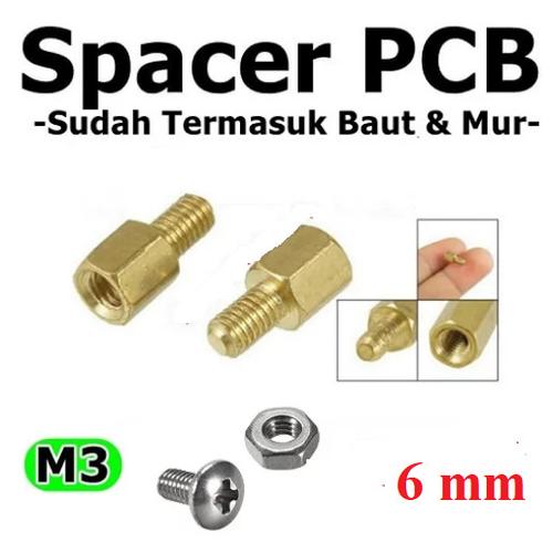 Jual Spacer besi kuningan METAL LOGAM Dudukan PCB M3 6mm 0,6 cm - Kota ...