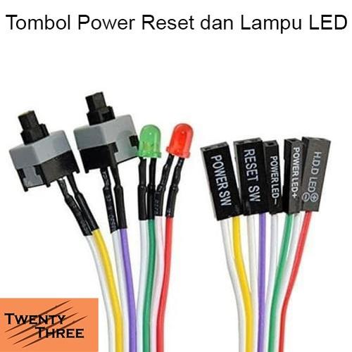 Jual Kabel Tombol Power Reset Switch Front Panel Komputer PC Casing ...