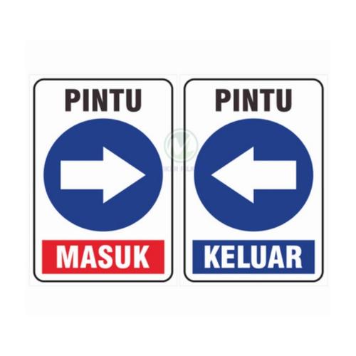 Jual stiker petunjuk arah pintu masuk/stiker masuk stiker sign uk 30× ...
