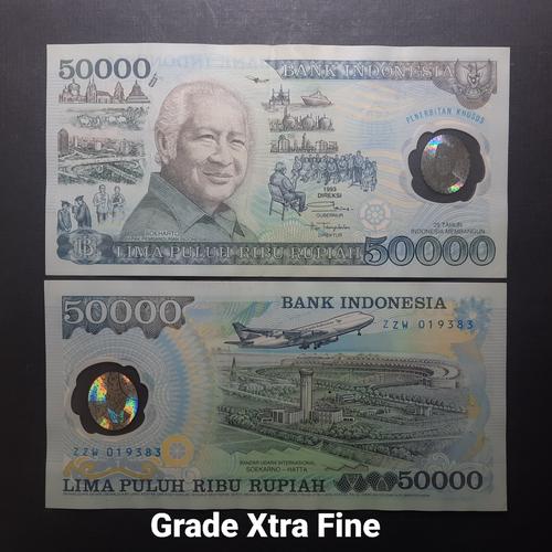 Jual UANG KUNO 50.000 SOEHARTO POLYMER/PLASTIK TH 1993 - Grade XF ...