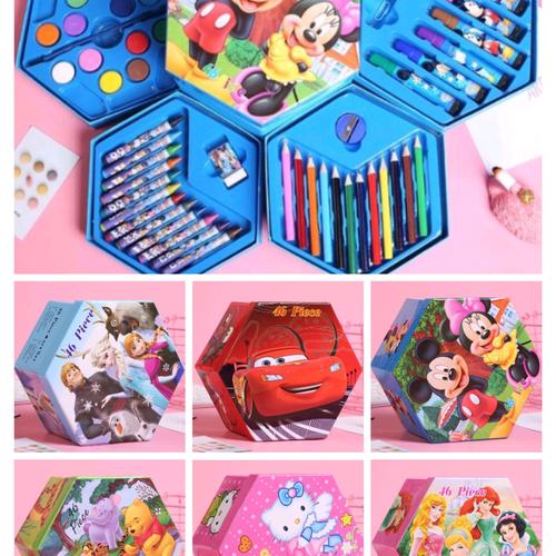 Jual ALAT SENI LUKIS SUSUN 46 SET//CRAYON SET SUSUN//PINSIL WARNA//CAT ...
