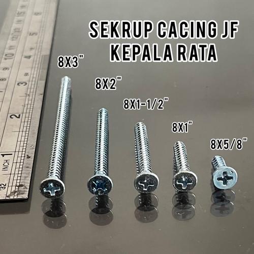 Jual 50 PCS SEKRUP BAUT CACING JF 8 x 5/8 , 1 , 1-1/2 , 2 , 3 INCH / SKRUP - 8x2" - Kota Medan ...