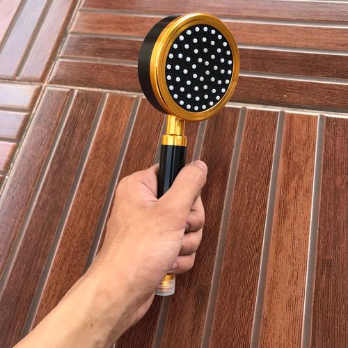 Jual HSS 1023 KEPALA HAND SHOWER MANDI BULAT HITAM GOLD // HEAD ONLY ...