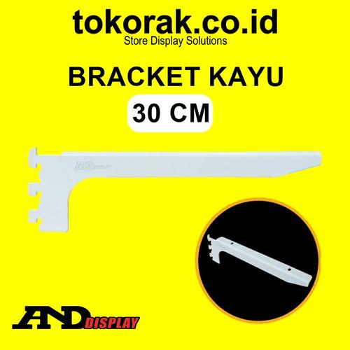 Jual BRACKET KAYU 30CM - AMBALAN TIANG REL BREKET KAYU KACA ANDDISPLAY ...