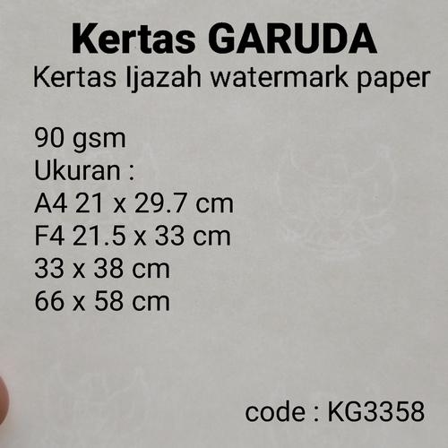 Jual Kertas GARUDA/Kertas Ijazah/Sertipikat/Piagam/Water Mark Paper ...